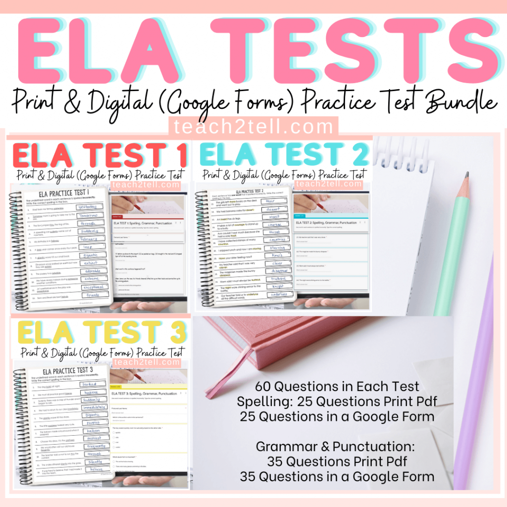 ELA Testing - Printables and Digital Teaching Resources by Teach2Tell