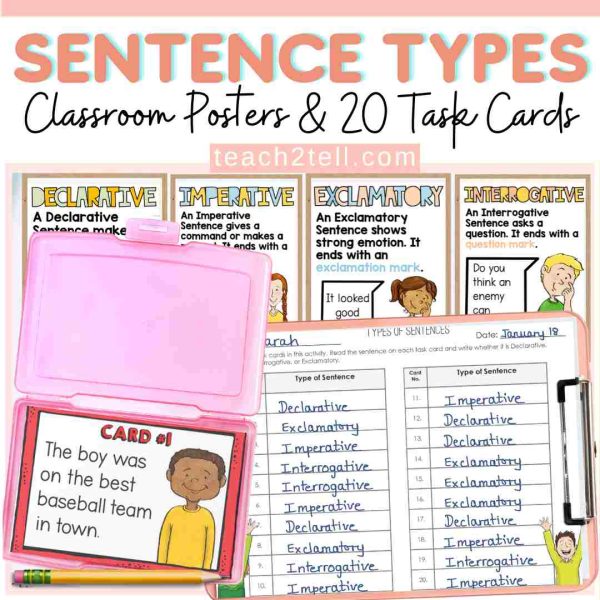 Types of Sentences Free Task Cards