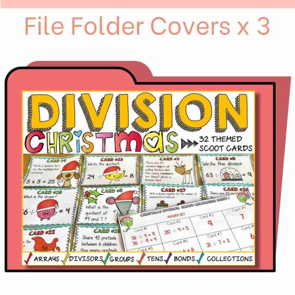 Christmas Math Activities Division Task Cards