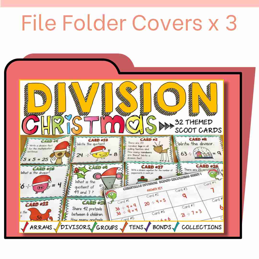 Christmas Math Activities Division Task Cards