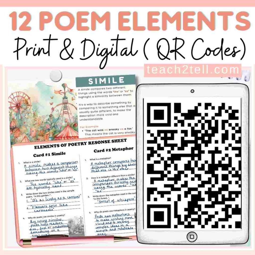 Essential Elements of Poetry Poetic Devices Poetry Month