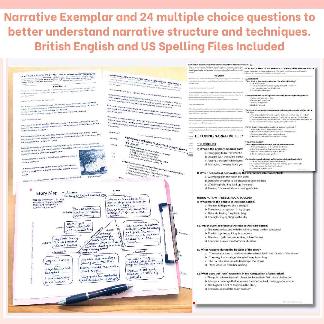 Narrative Writing Interactive Notebook 7 Engaging Story Elements