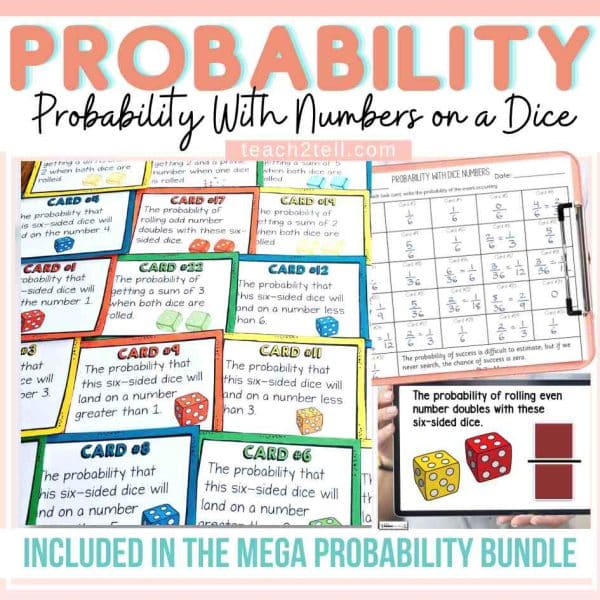 Theoretical Probability with Dice: 32 Task Cards for an Exciting Math ...