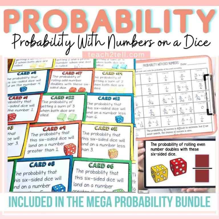 Theoretical Probability with Dice: 32 Task Cards for an Exciting Math ...