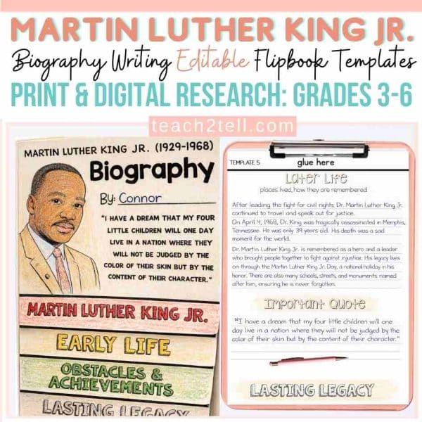 Martin Luther King Jr. Biography Research Report Templates