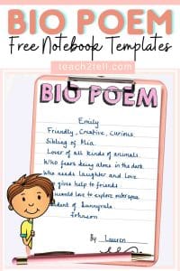 Free Bio Poem Template | National Poetry Month Activity