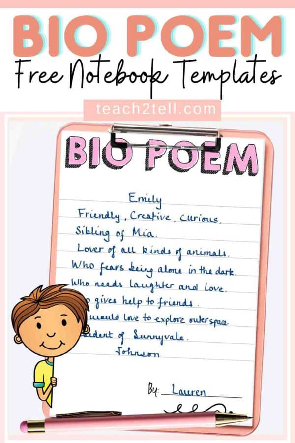 Free Bio Poem Template | National Poetry Month Activity