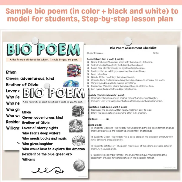 Free Bio Poem Template | National Poetry Month Activity
