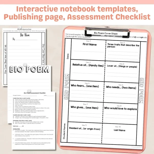 Free Bio Poem Template | National Poetry Month Activity