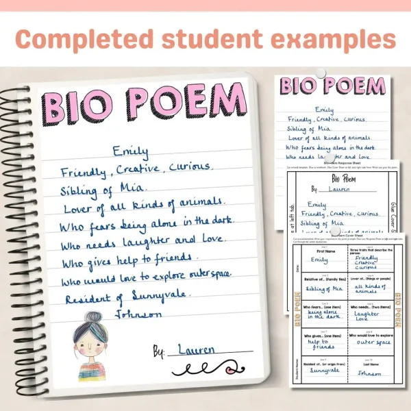 Free Bio Poem Template | National Poetry Month Activity